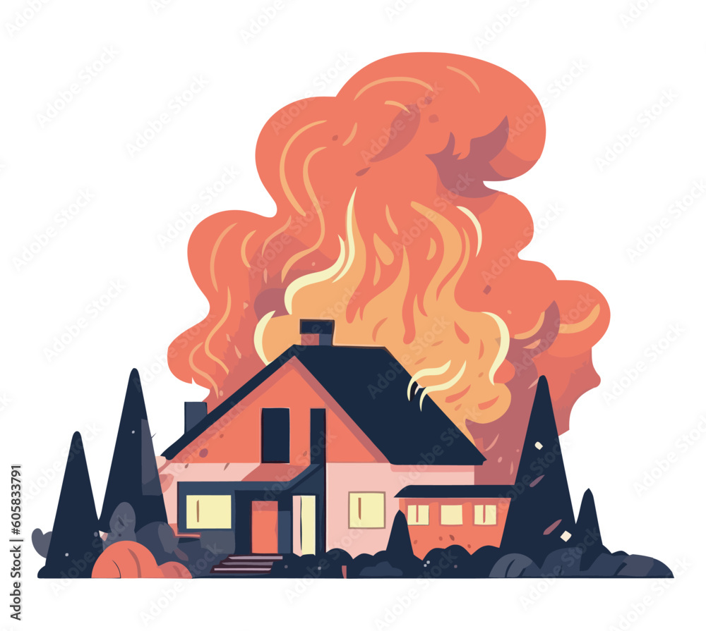 Burning House Clipart