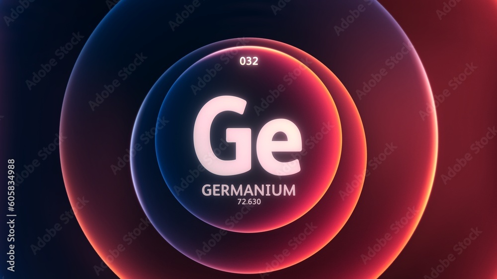Germanium as Element 32 of the Periodic Table. Concept illustration on ...
