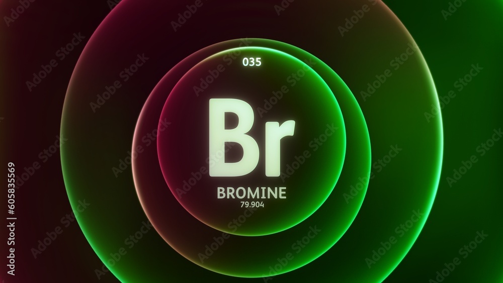 Bromine as Element 35 of the Periodic Table. Concept illustration on ...