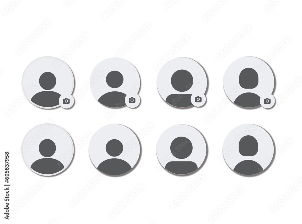 Simple set user profile social media icon. icon contact vector, user ...