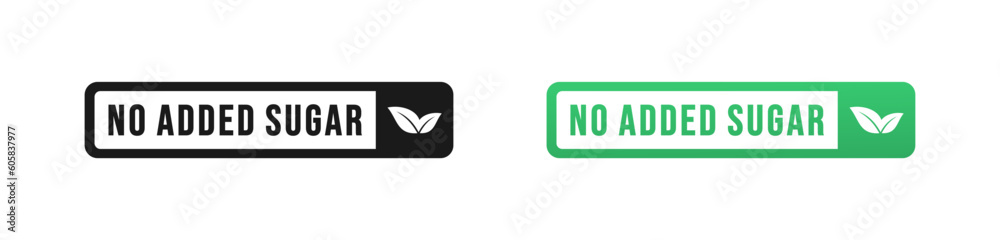 No added sugar label or No added sugar sign vector isolated in flat ...
