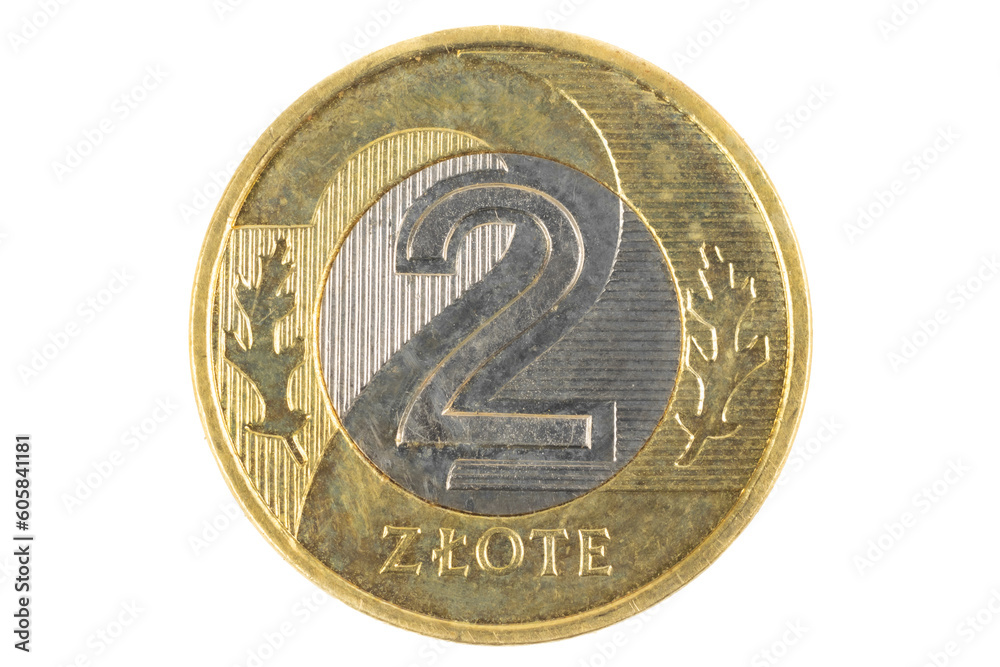 Polish two zloty coin on a transparent background. png Stock Photo ...