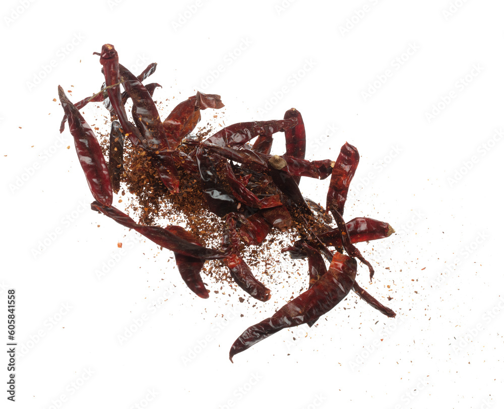 Dried Red hot Chilli fall down explosion, dried Red Chilli float ...