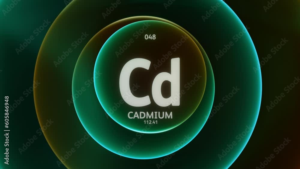 Stockvideon Cadmium as Element 48 of the Periodic Table. Concept ...