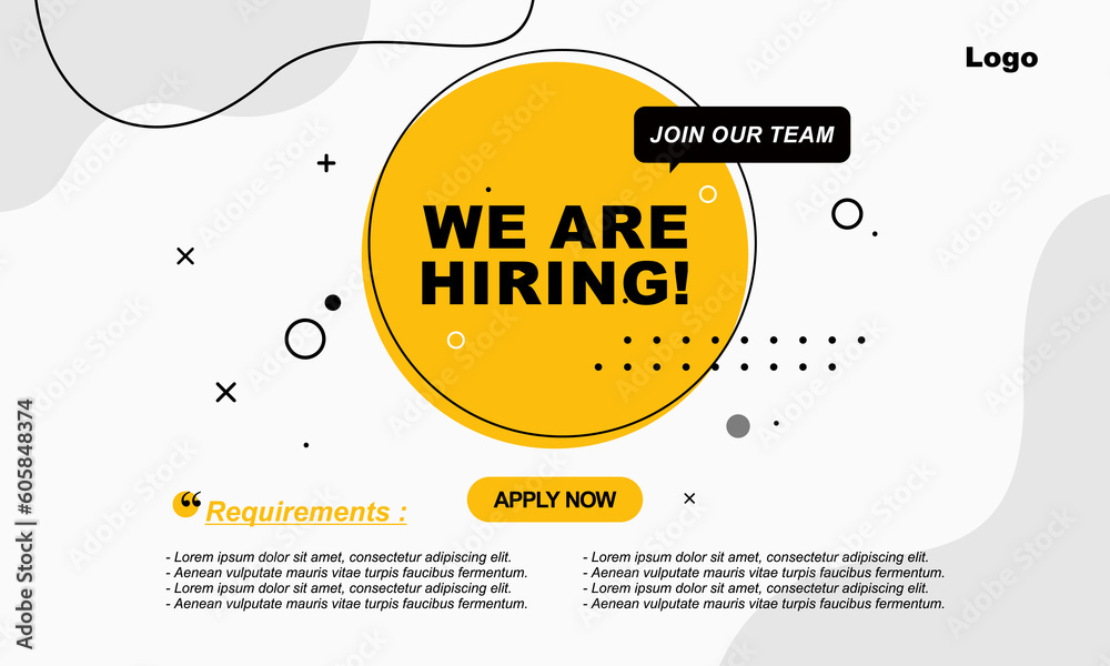 Recruitment advertising template. Digital announcement job vacancies ...