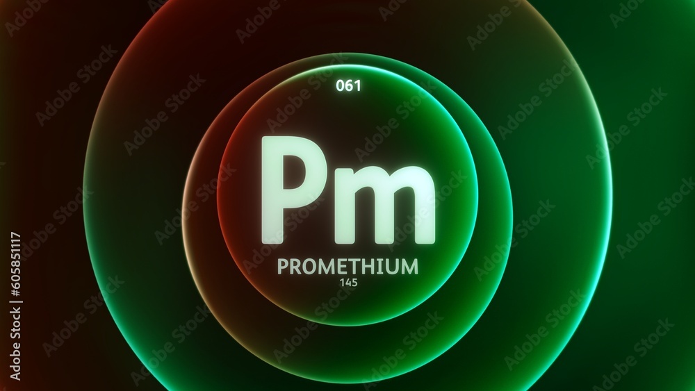 Ilustracja Stock: Promethium as Element 61 of the Periodic Table ...