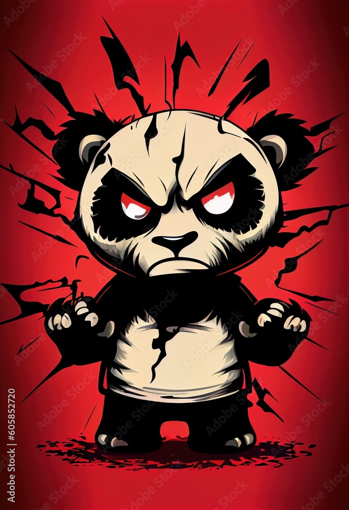 angry panda bear Stock Illustration | Adobe Stock