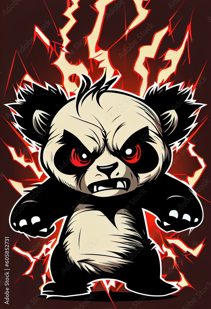 angry panda bear Stock Illustration | Adobe Stock