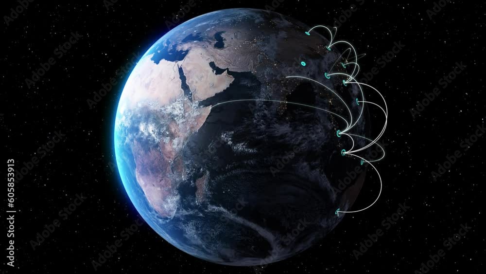 3D Earth Connections Global Technology. Woldwide Digital Network.from ...