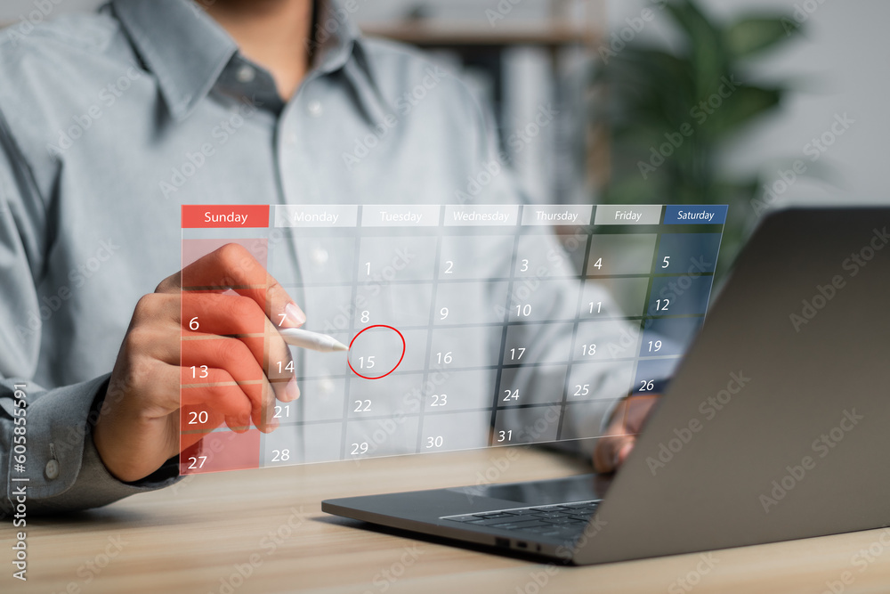 Time management concept..Highlight appointment reminders and meeting ...