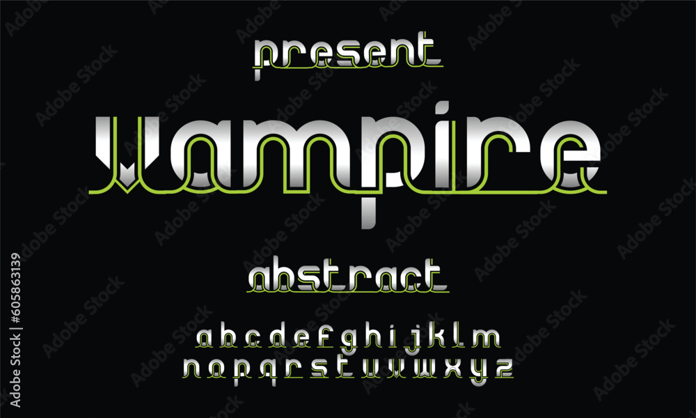 Vampire Abstract digital modern alphabet fonts. Typography technology ...
