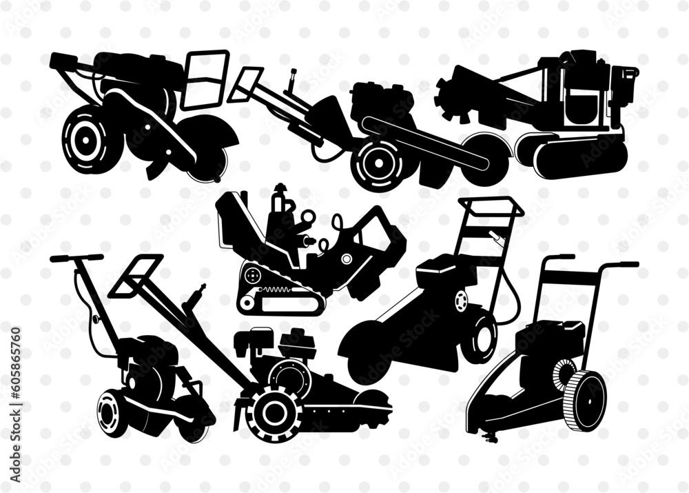 Stump Grinder SVG, Machine Silhouette, Stump Cutter Svg, Tree Cutter ...