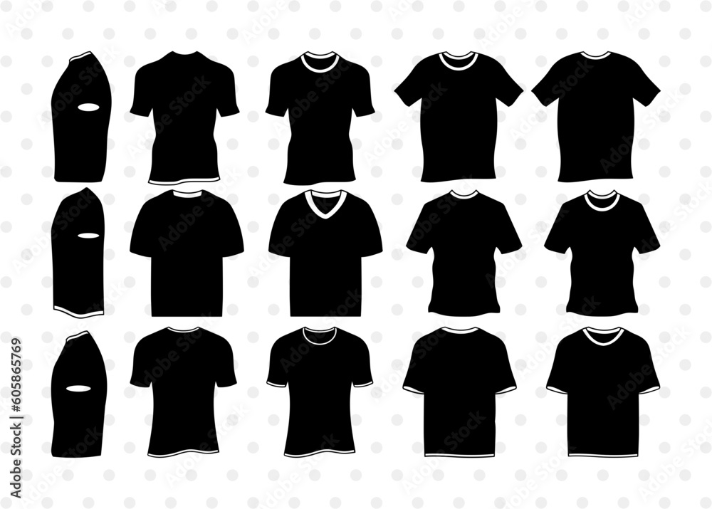 Short Sleeve Tshirt SVG, Tshirt Silhouette, Plain Tshirt Svg, Tshirt ...