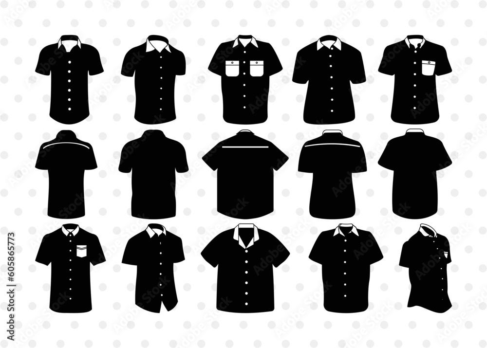 Short Sleeve Shirt SVG, Shirt Silhouette, Plain Shirt Svg, Shirt Icon ...