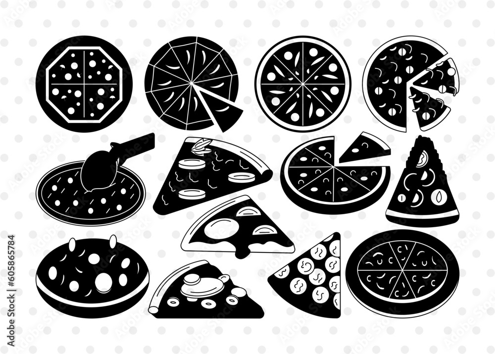 Pizza SVG, Pizza Silhouette, Pizza Slice Svg, Fastfood Svg, Pizza Lover ...