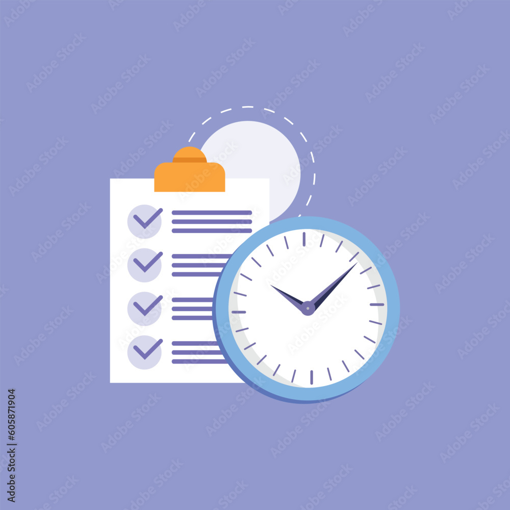 Time management banner with character and text place. Can use for web ...