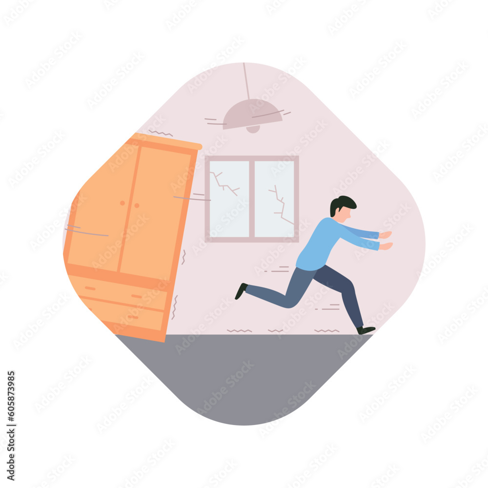 Earthquake emergency safety rules and instruction vector illustration ...