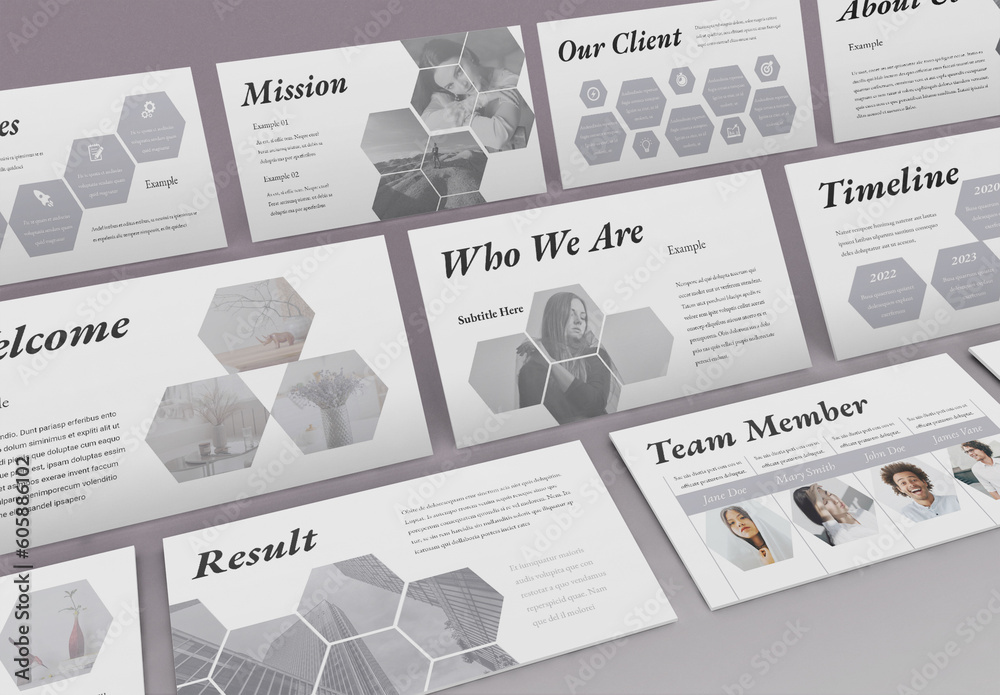 Modern Minimal Simple Presentation Layout Stock Template | Adobe Stock