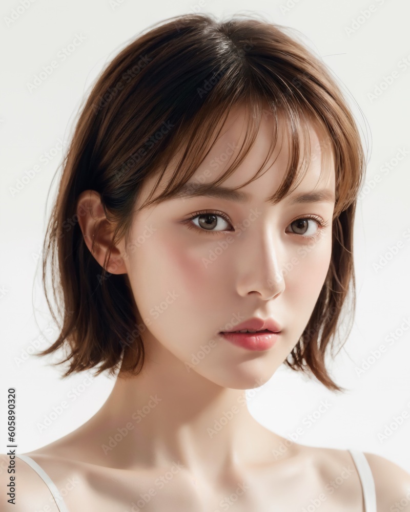 Portrait of beautiful japanese women wearing ballet dress with simple ...