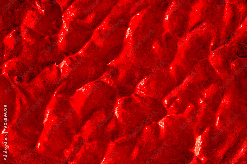 Smears of liquid red gel texture background. Lubricate with a pearly ...