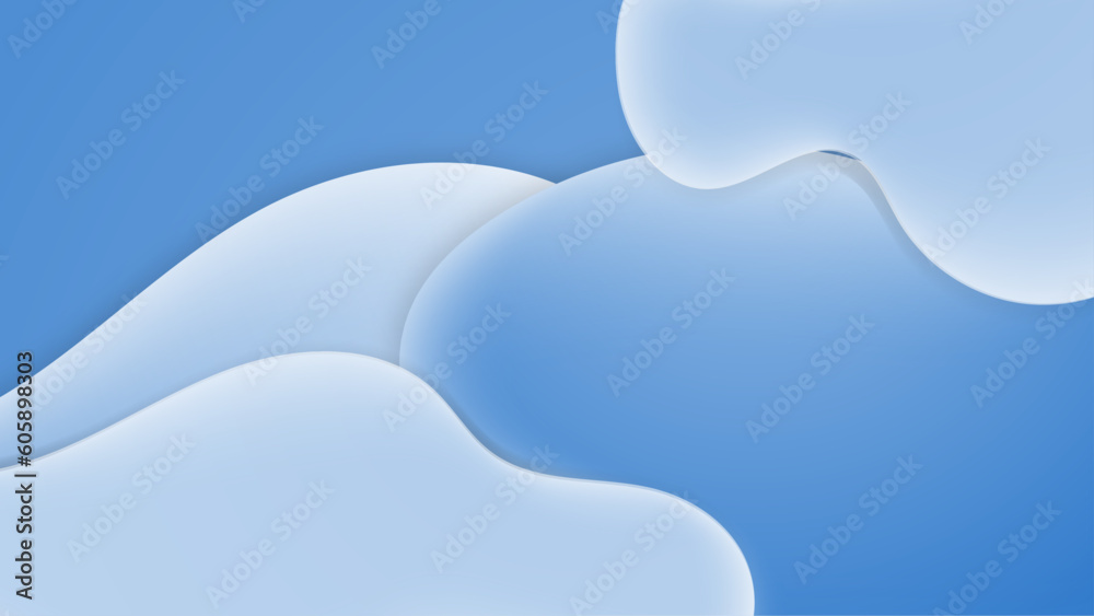 Modern blue layout design template with 3d dynamic liquid gradient ...