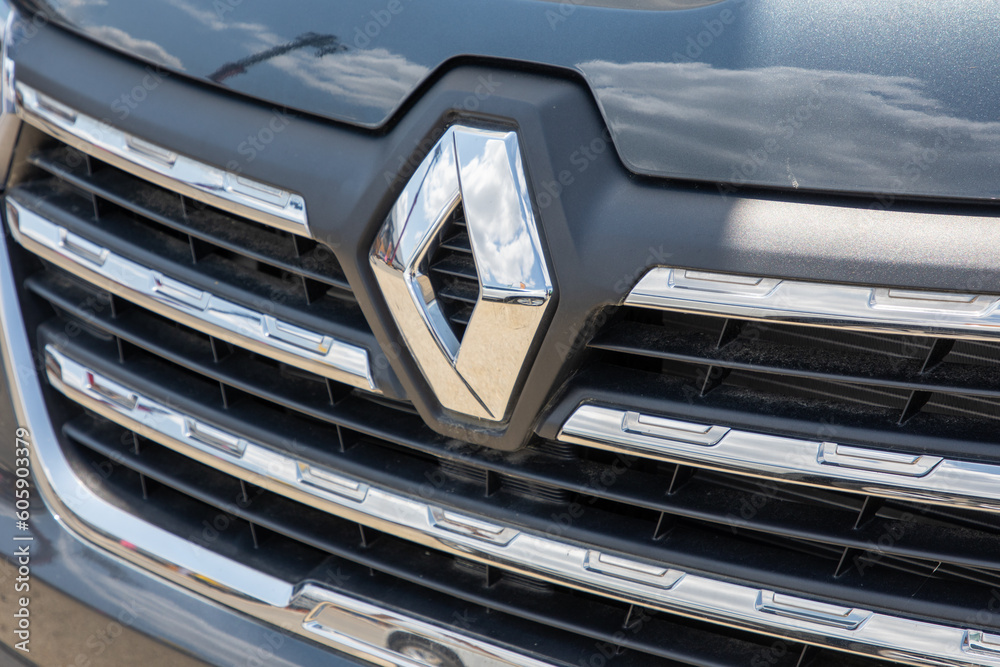 Renault master logo brand and text sign front truck grey professional ...