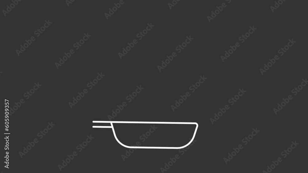 Tossing food white icon animation. Animated line flip pancake. Cooking ...