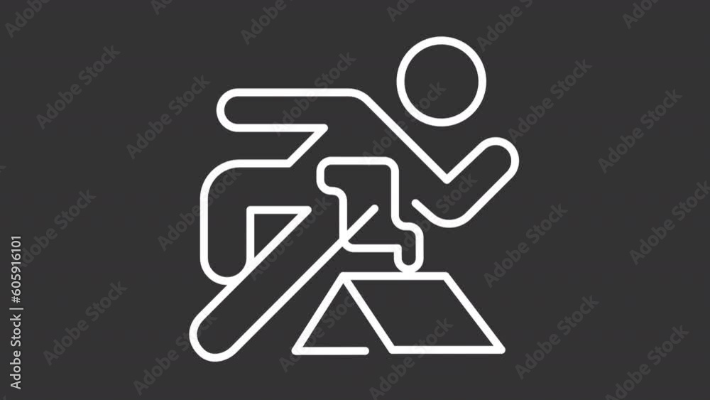 Crime scene white icon animation. Animated line police putting evidence ...