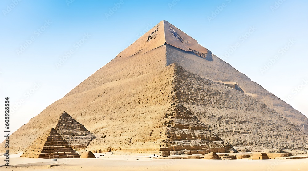 The Giza pyramid complex, also called the Giza Necropolis, isolated on ...