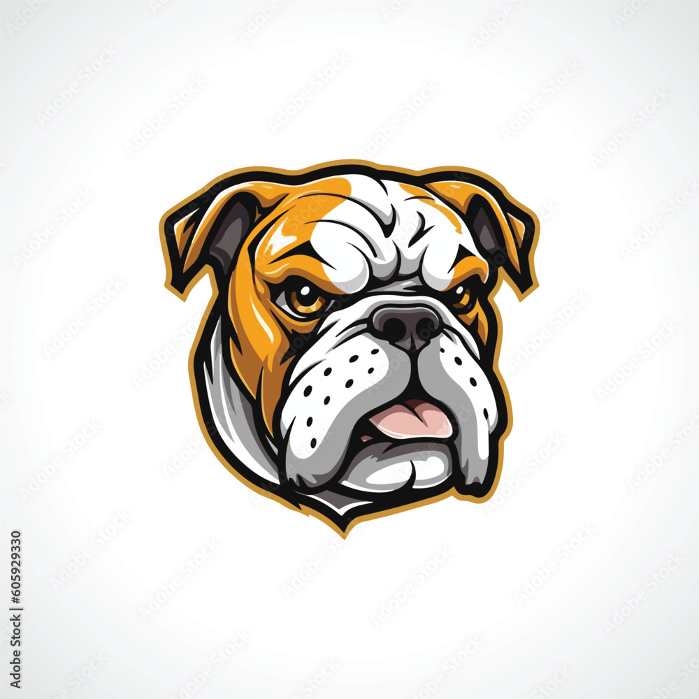 Bull Dog Mascot Logo Design Bull Dog Vector Illustration Stock Vector ...