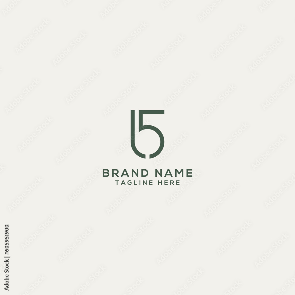 Abstract minimal letter and number B5 5B icon logo vector symbol. Stock ...