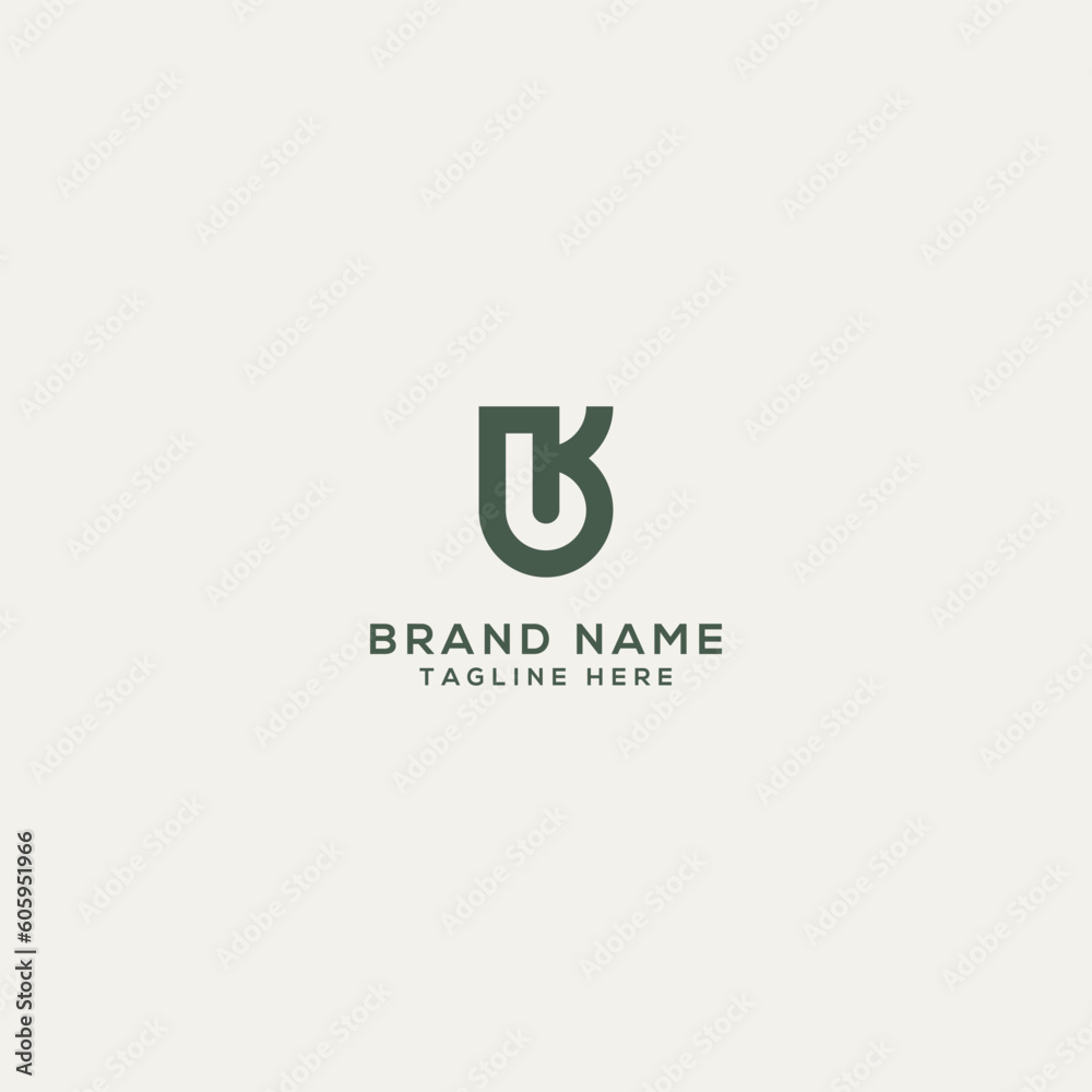 Alphabet letter BK KB monogram logo vector template. Initial based ...