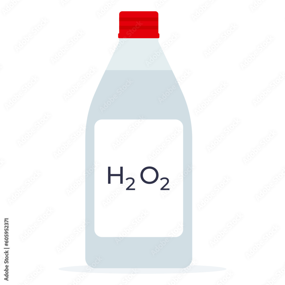 Hydrogen peroxide in plastic bottle cartoon vector illustration ...