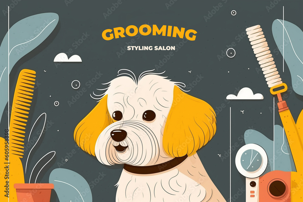 Generative AI. The concept of a grooming salon. Salon where pets or ...