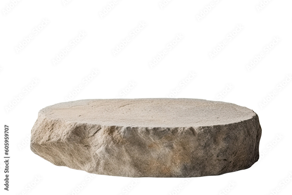Stone round podium rock , transparent background, PNG ,Generative AI ...