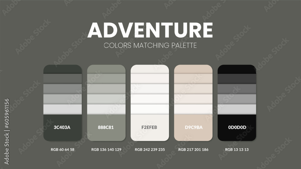 Color palette in Adventure colour theme collections. Color inspiration ...