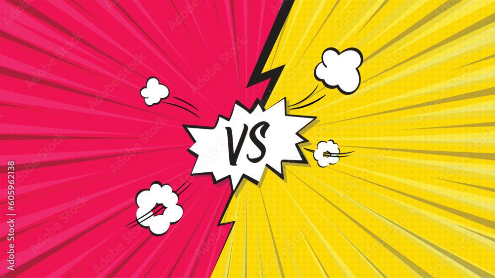 Versus VS Comics Style Background Vertical Template. Comic book style ...