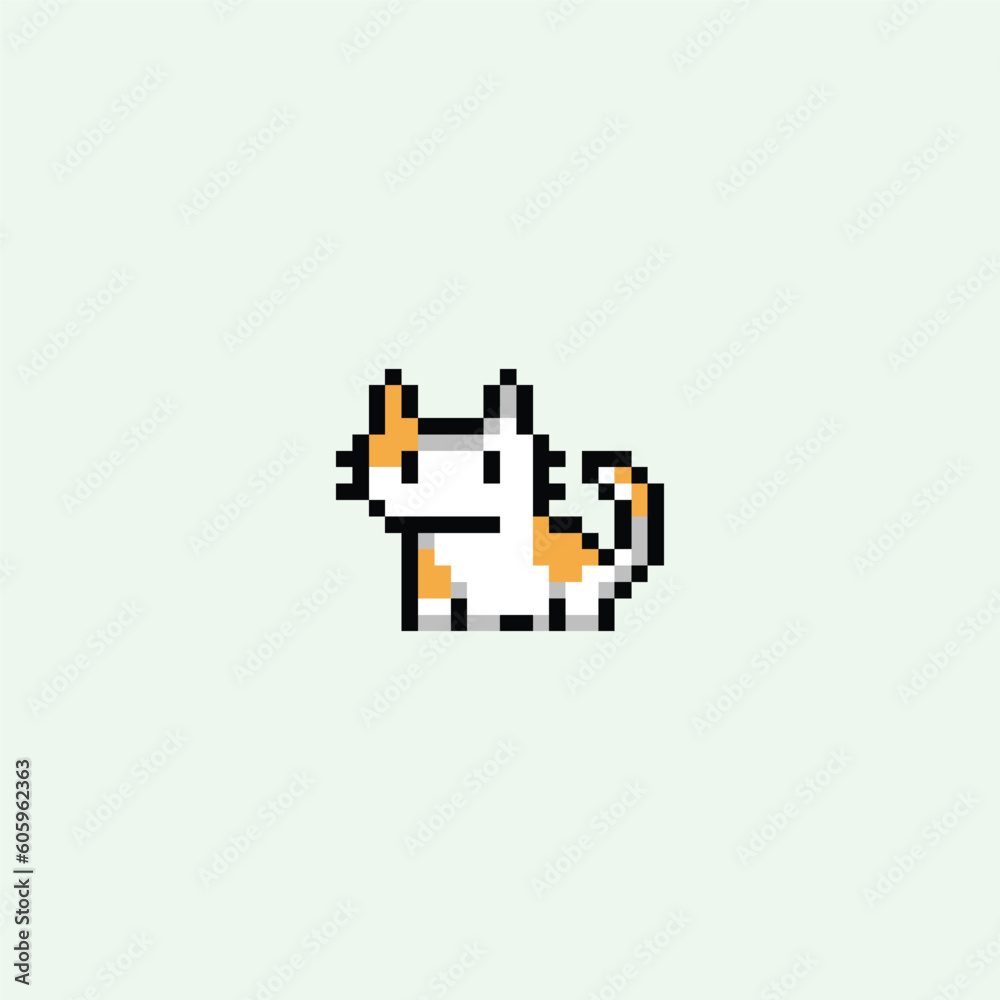 this is a cat in pixel art with colorful color,this item good for ...