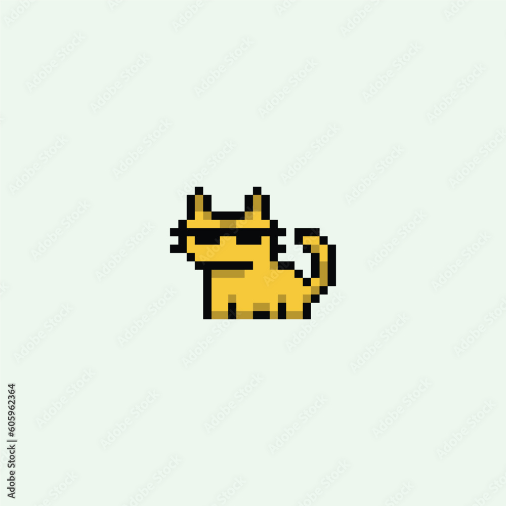 this is a cat in pixel art with colorful color,this item good for ...