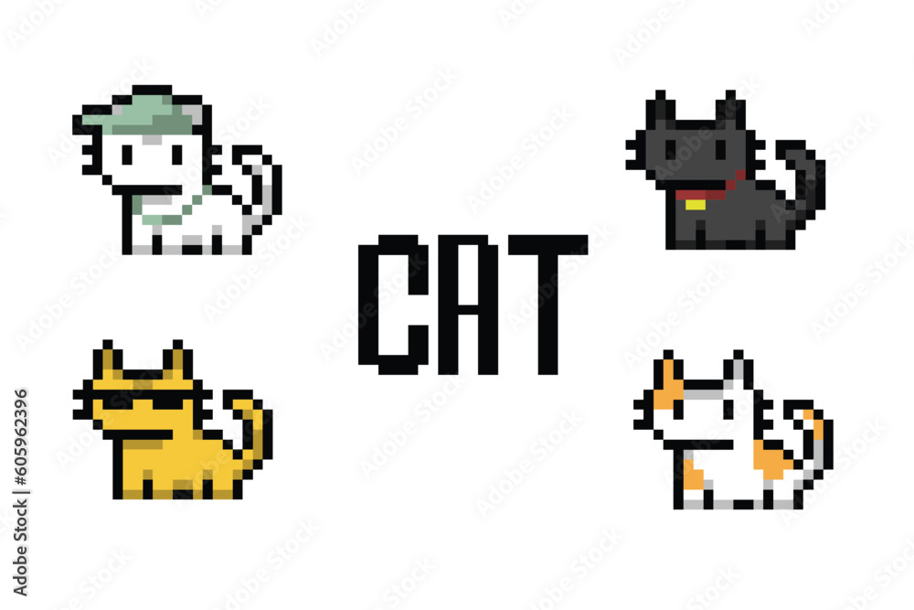 this is a cat in pixel art with colorful color,this item good for ...