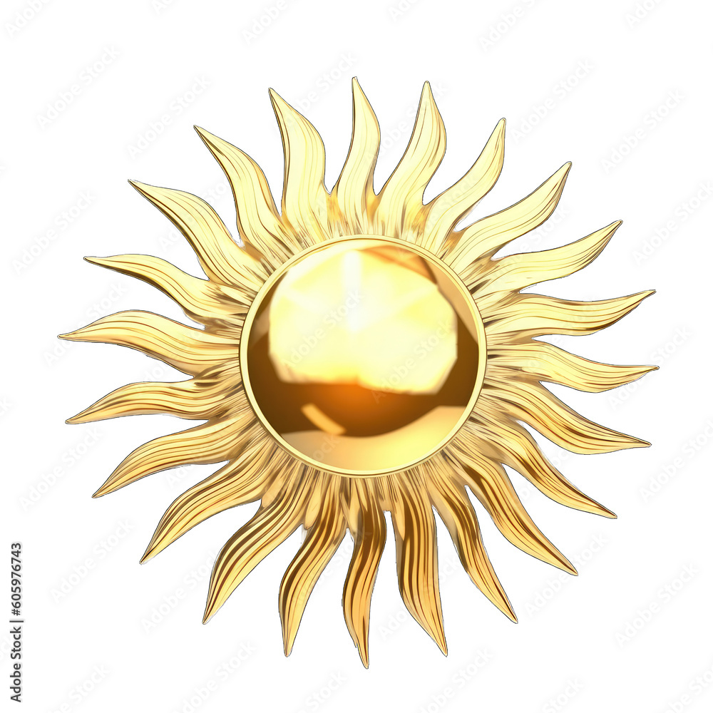Gold sun luxury logo icon. Abstract golden sunburst isolated on ...