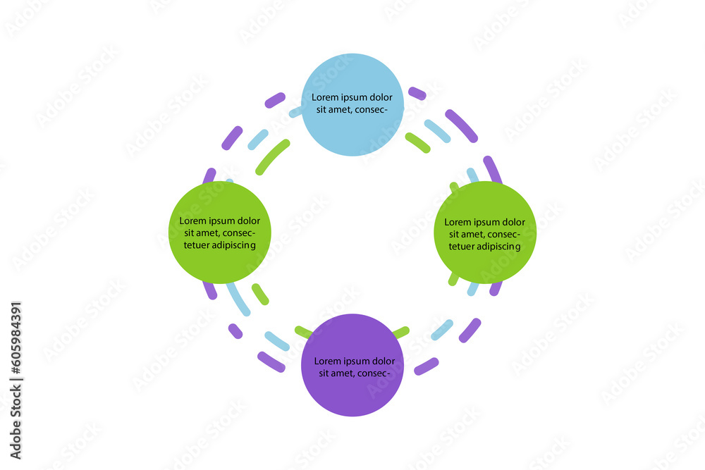 4 segments circular diagram concept. Infographic business design Stock ...
