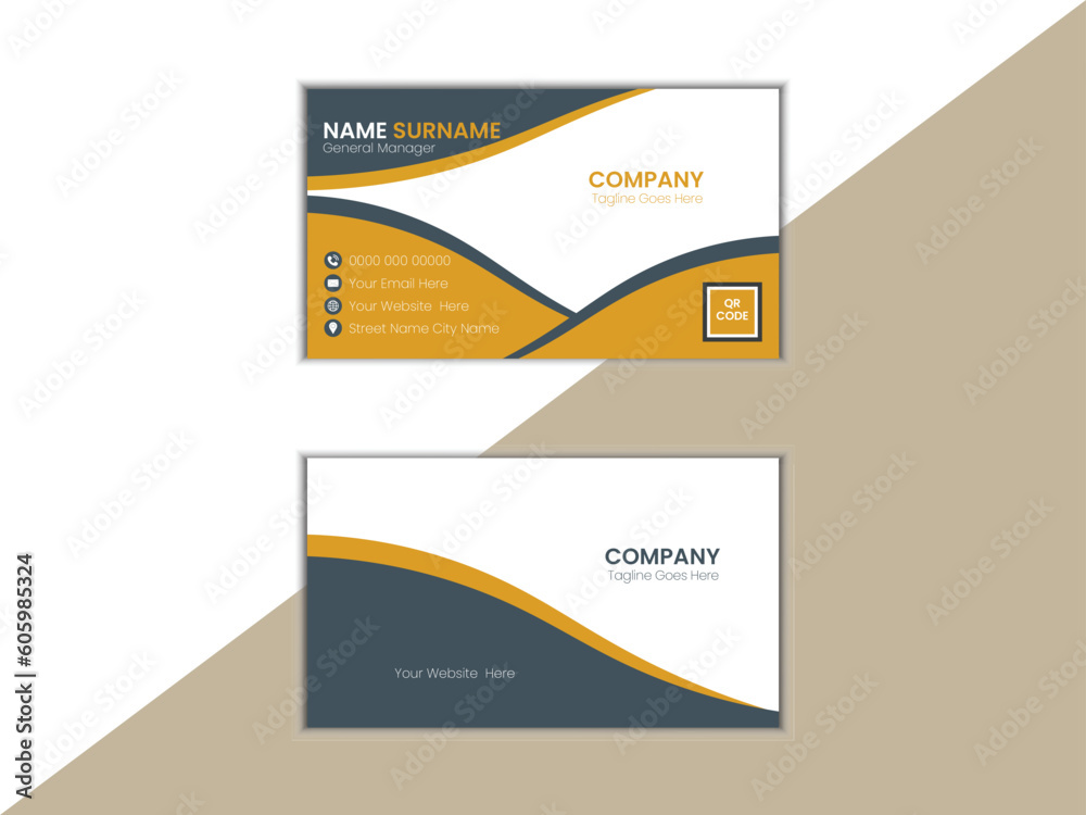 Horizontal and vertical layout. Vector illustration. Double-sided ...