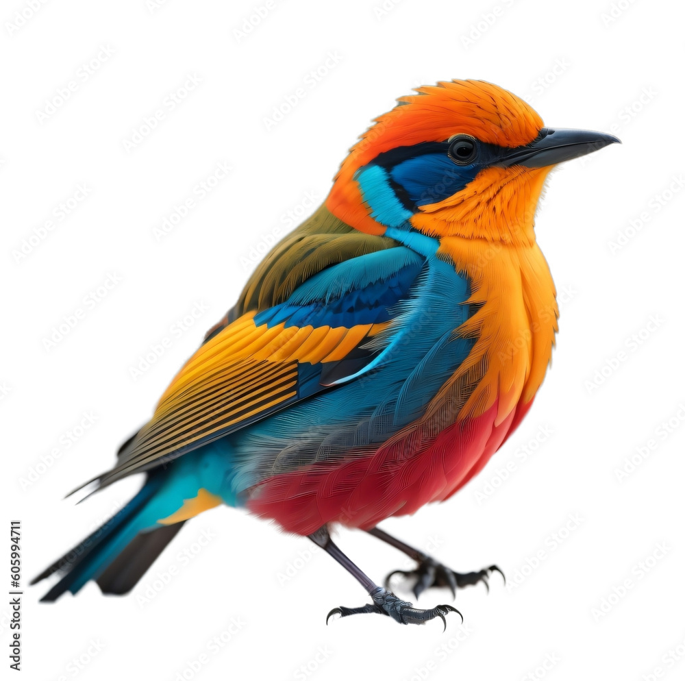 Beautiful colorful bird, isolated, transparent background, no ...