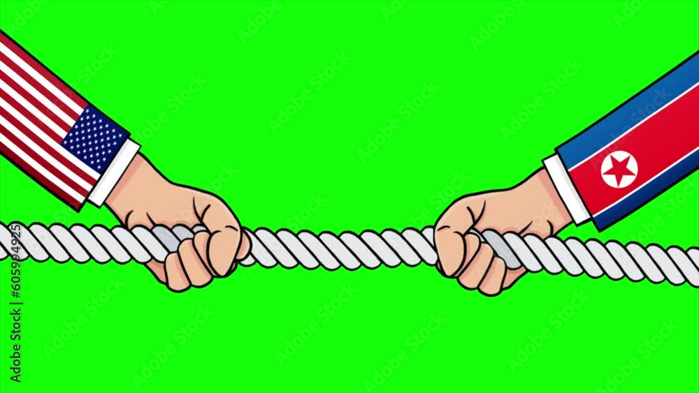 American vs North Korea. Tug of war. Corporate conflicts. Two ...