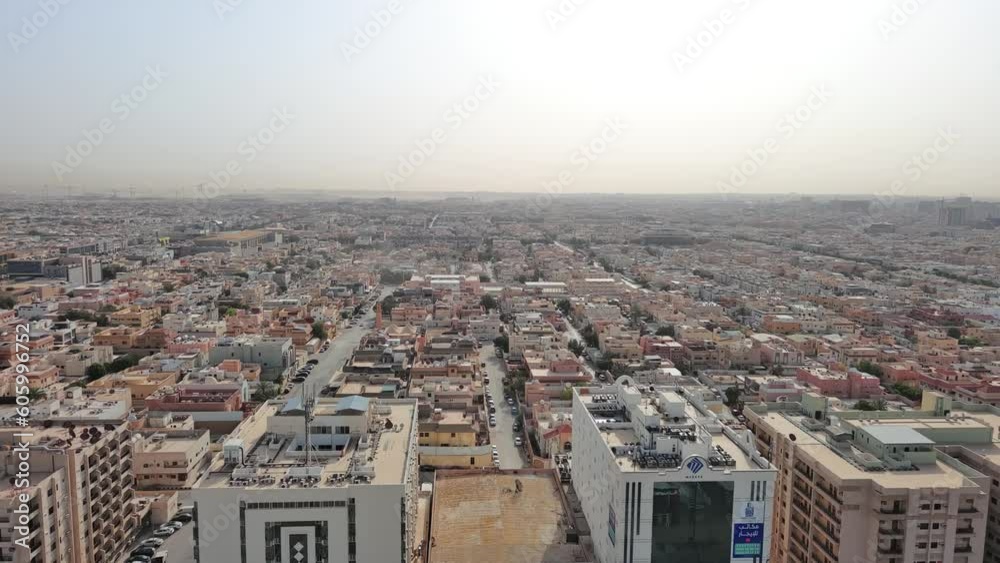 Riyadh: Aerial view of capital city of Saudi Arabia, low-rise ...