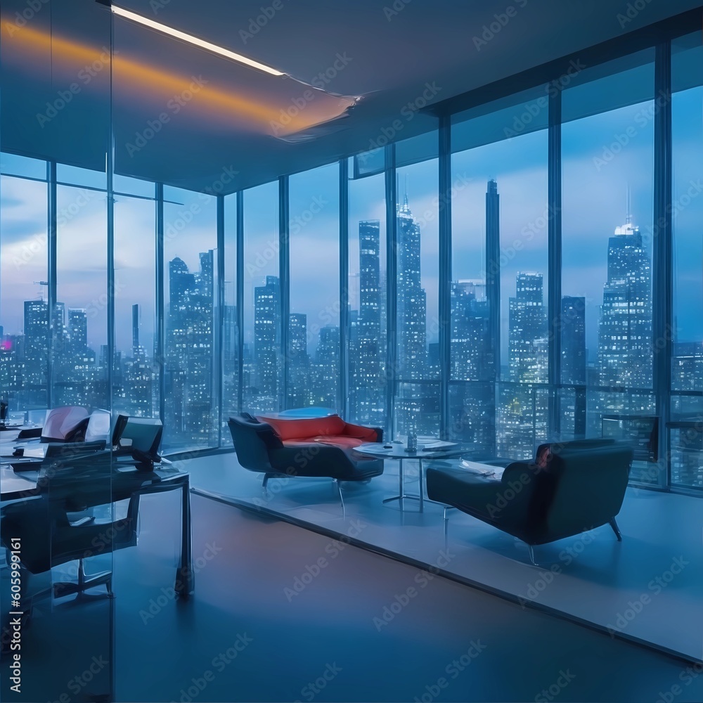 Ilustração do Stock: What Makes a Modern Office in a High-Rise Building ...