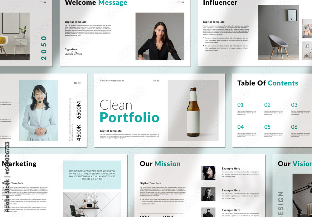 Clean Portfolio Presentation Stock Template | Adobe Stock