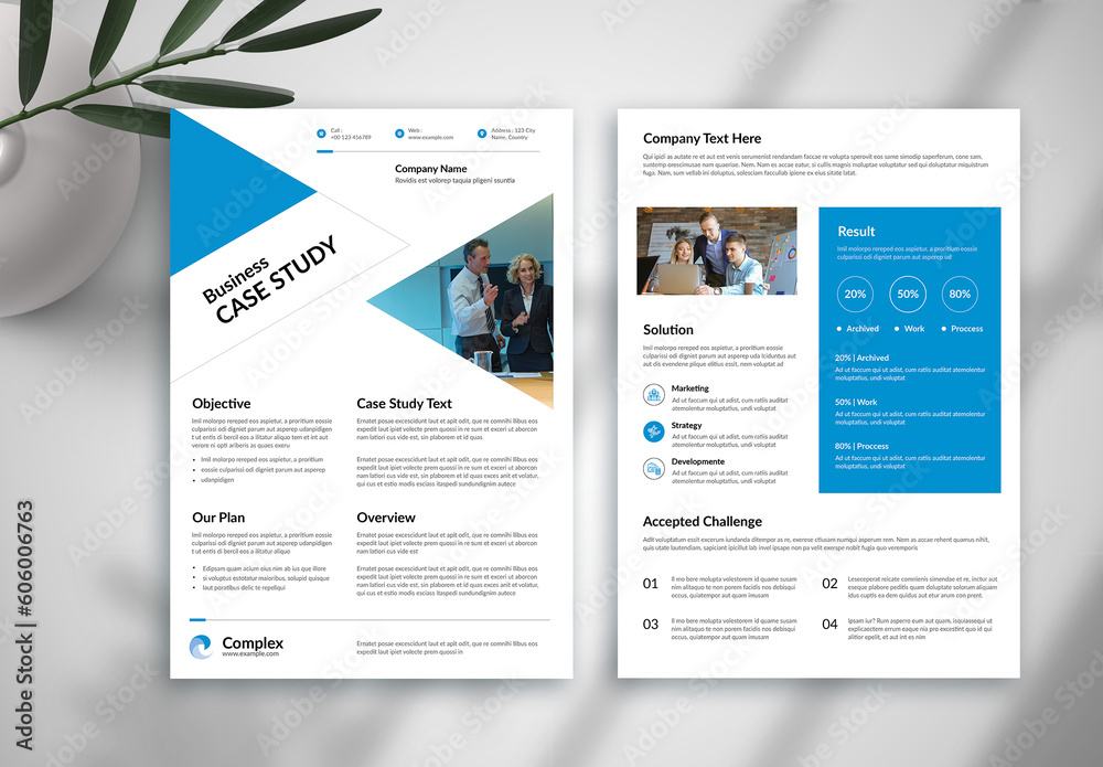 Clean Case Study Layout Stock Template | Adobe Stock
