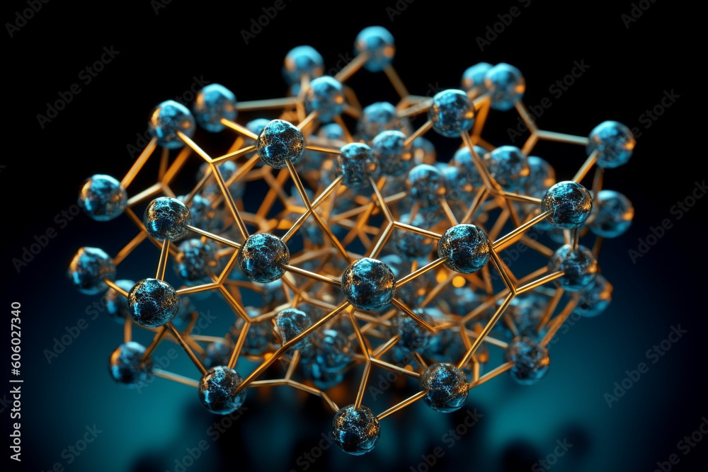 Physics and chemistry concept. Crystal lattice of a solid object ...